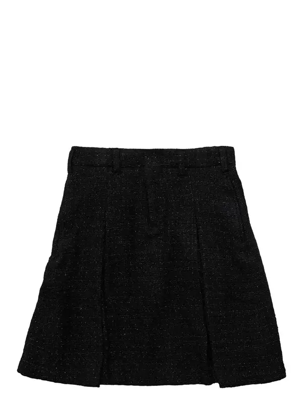 AMBUSH Tweed Pleated Midi Skirt - Black
