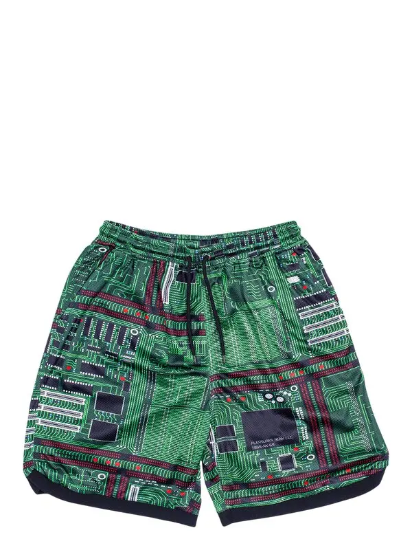 PLEASURES Motherboard Basketball Shorts - Green