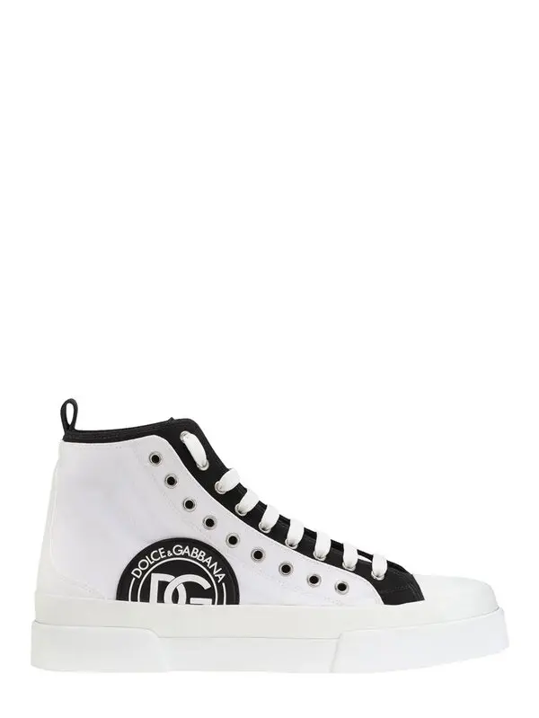 Dolce & Gabbana Portofino Mid Two-tone Sneakers - White