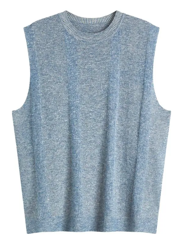 MAISON MARGIELA Chiné Knit Tank Top - Blue
