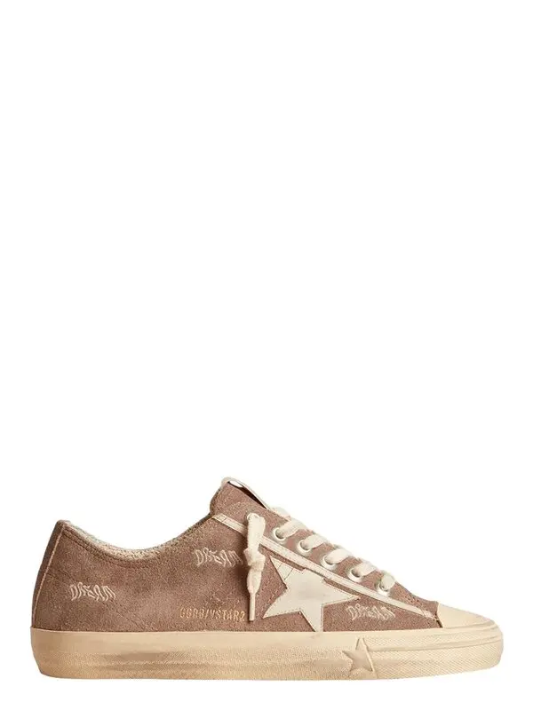 GOLDEN GOOSE V-star 'embroidered Dream' Sneakers - Brown