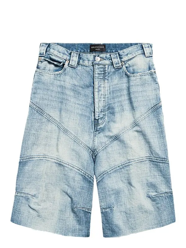 Balenciaga Knee Dart Shorts - Blue