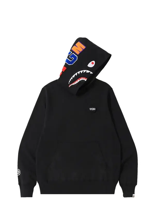 A BATHING APE Shark Emblem Pullover Hoodie - Black
