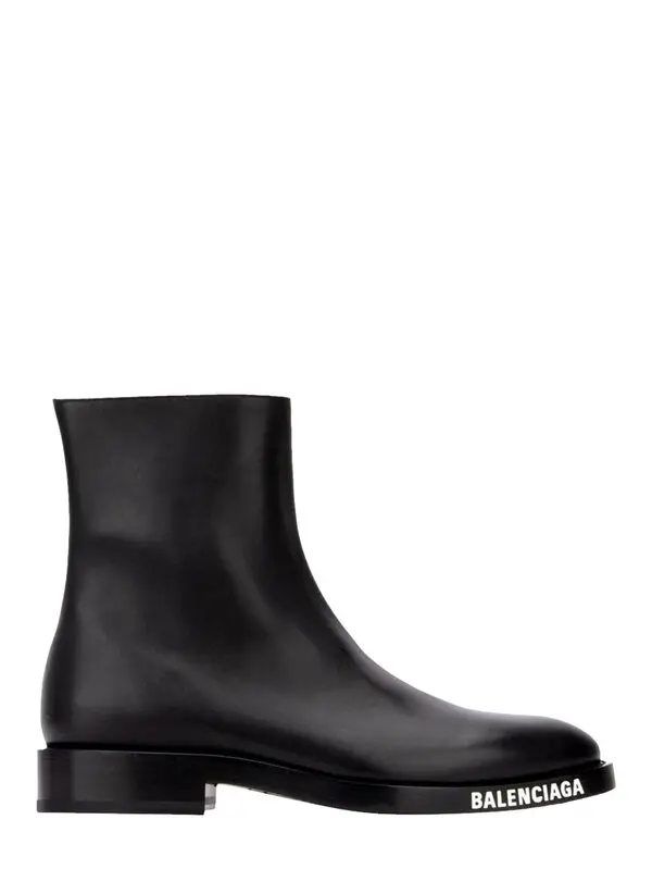 Balenciaga Logo Sole Ankle Boots - Black