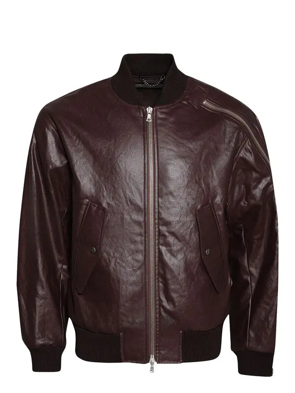 Dries Van Noten Faux-leather Bomber Jacket - Brown