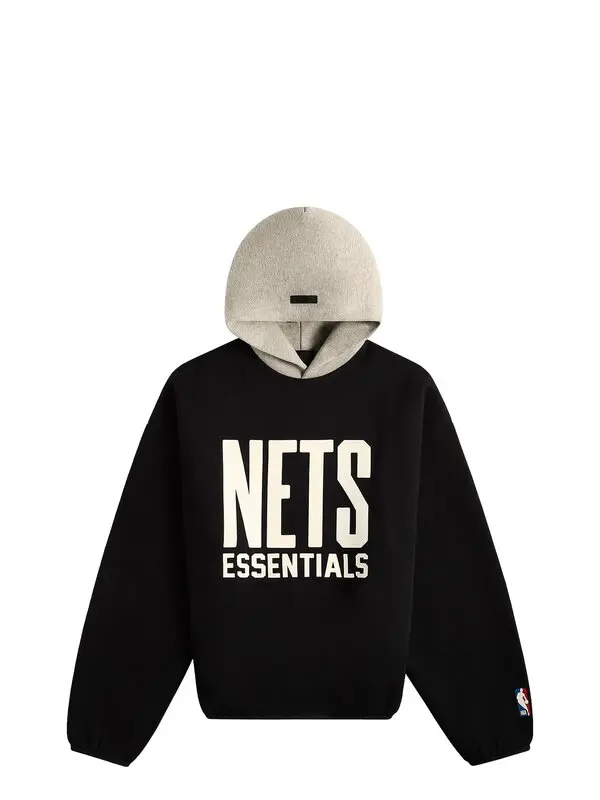 Fear Of God X Nba Brooklyn Nets Hoodie - Black