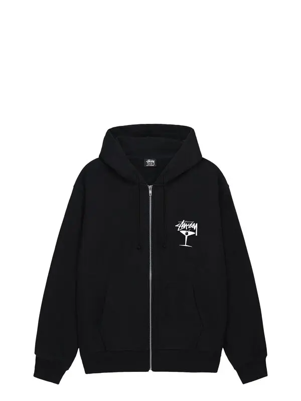 StÜssy Martini Zip Hoodie - Black