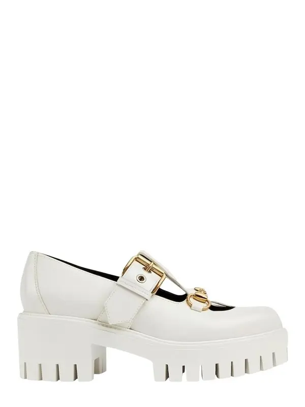 Gucci Lug Horsebit 30mm Platform Loafer - White