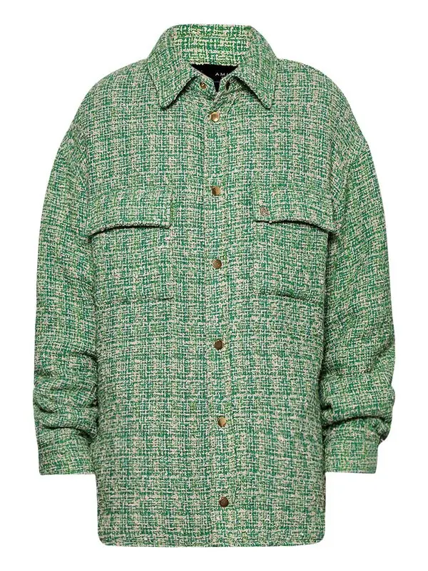 Amiri Boucle Padded Overshirt - Green