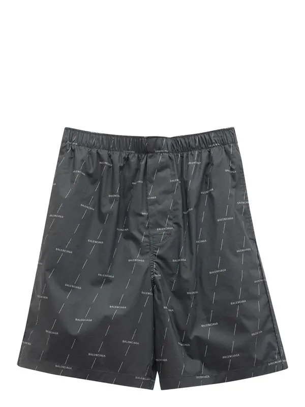 Balenciaga Logo Bermuda Shorts - Black