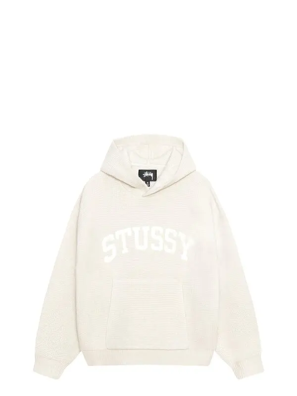 StÜssy Felt Patch Knit Hoodie - Cream
