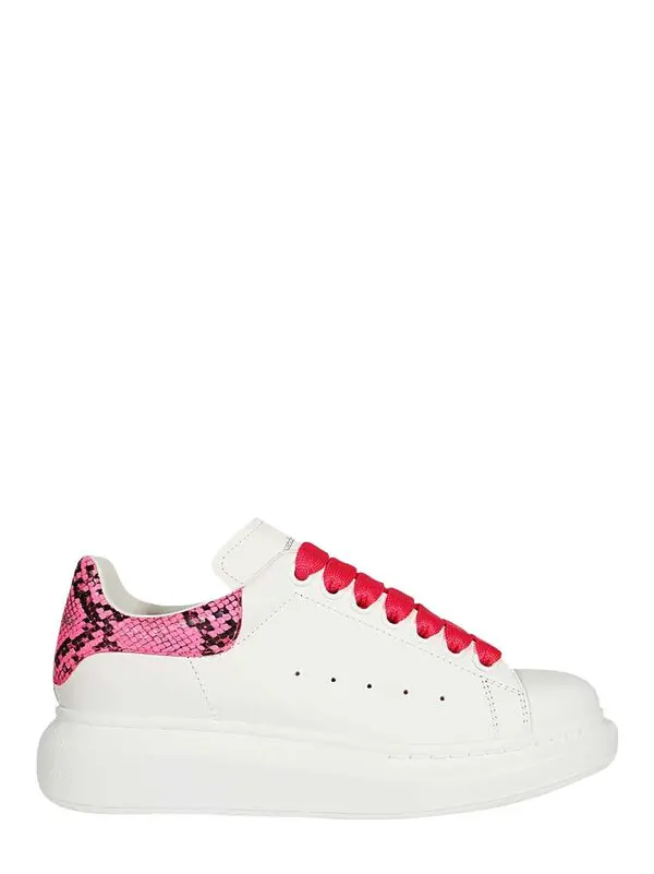 Alexander McQueen Oversized Sneaker With Snakeskin Print - White