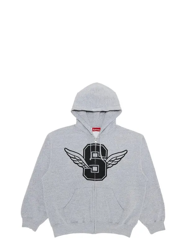 Supreme Wings Zip Up Hooded Sweatshirt - Grey