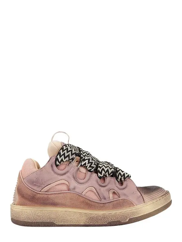 LANVIN Curb Distressed Sneakers - Pink