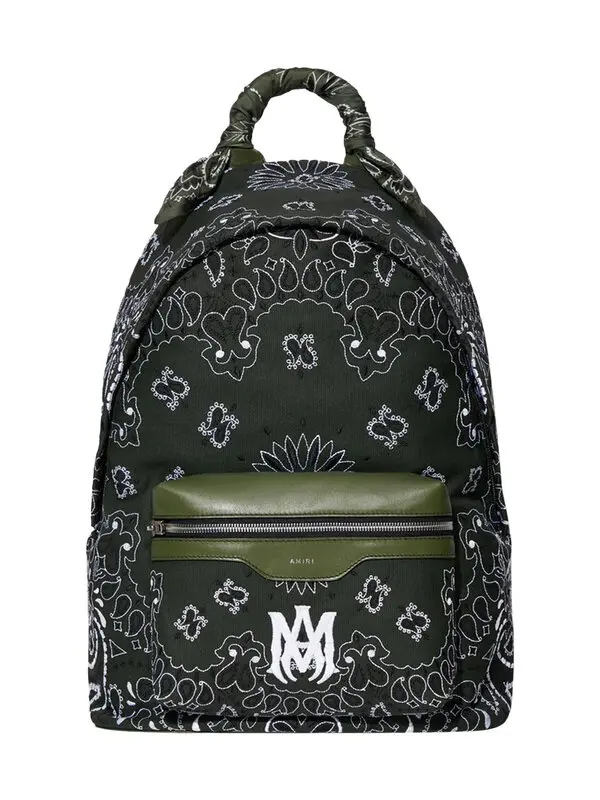 Amiri Canvas Bandana Print Backpack - Black