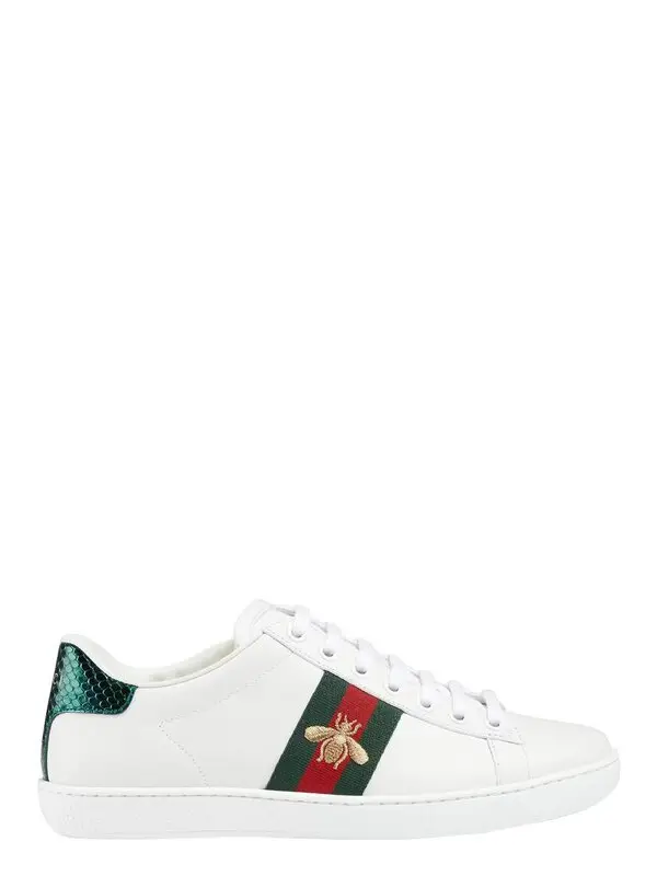 Gucci Ace Embroidered Bee Sneakers - White
