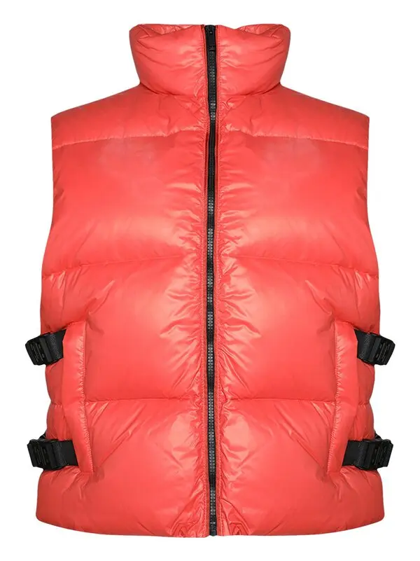 Givenchy Sleeveless Puffer Jacket With Buckles - Orange