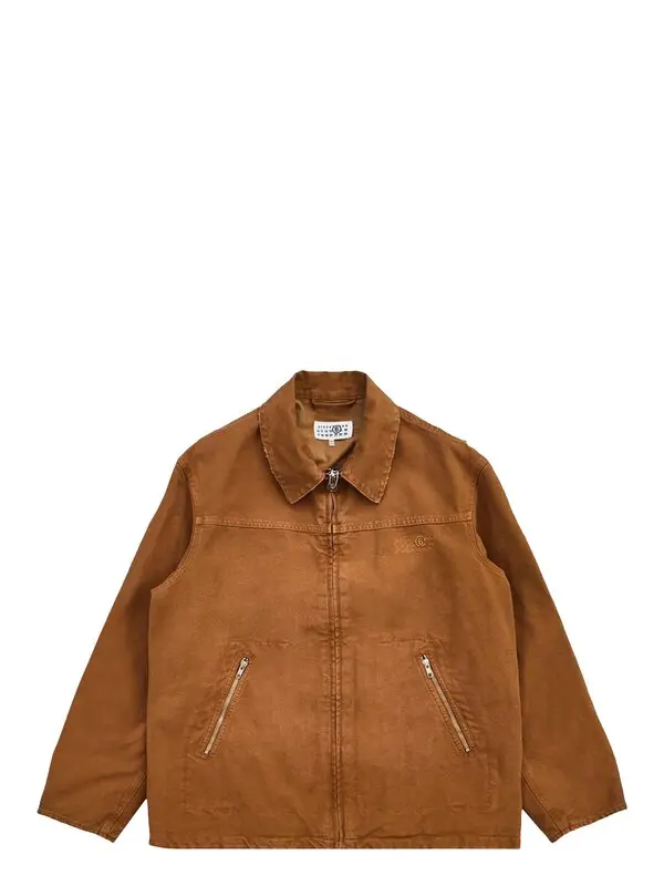 MAISON MARGIELA Canvas Zip-up Jacket - Brown