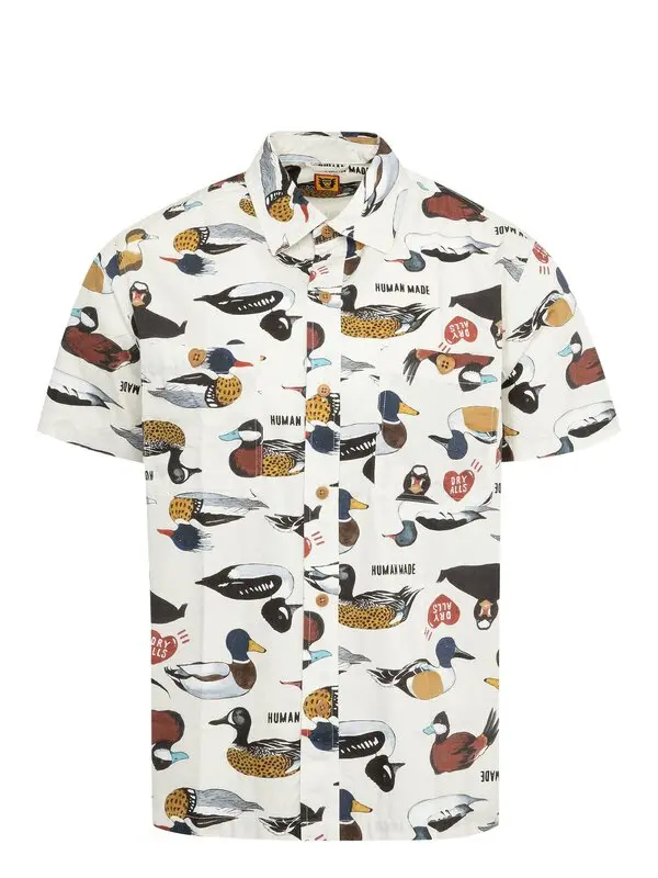 HUMAN MADE Duck Printed Short-sleeve Shirt - White