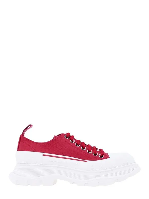 Alexander McQueen Tread Slick Lace Up Sneakers - Red