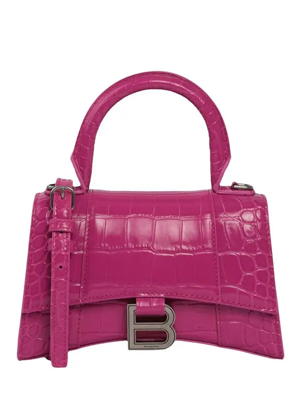 Balenciaga Hourglass Xs Top Handle Bag - Pink