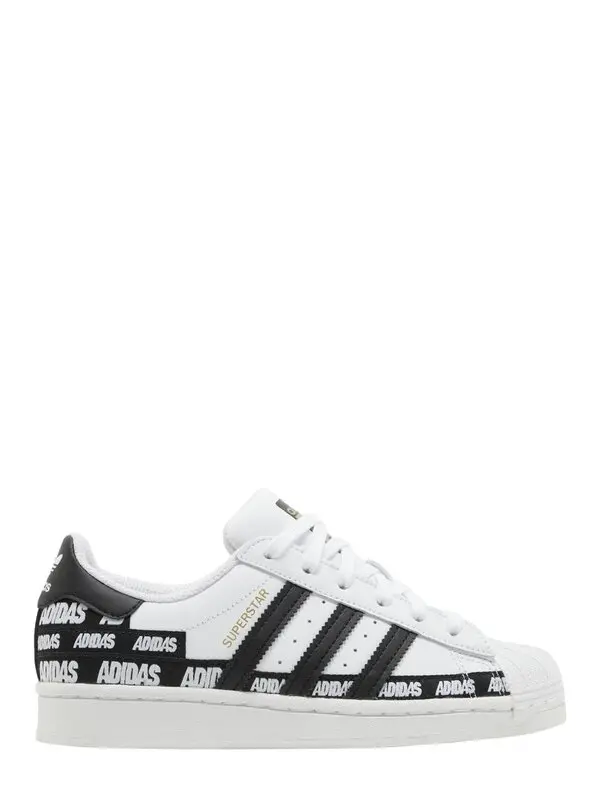Adidas Superstar J 'wordmark Heel Stripe' Sneakers - White