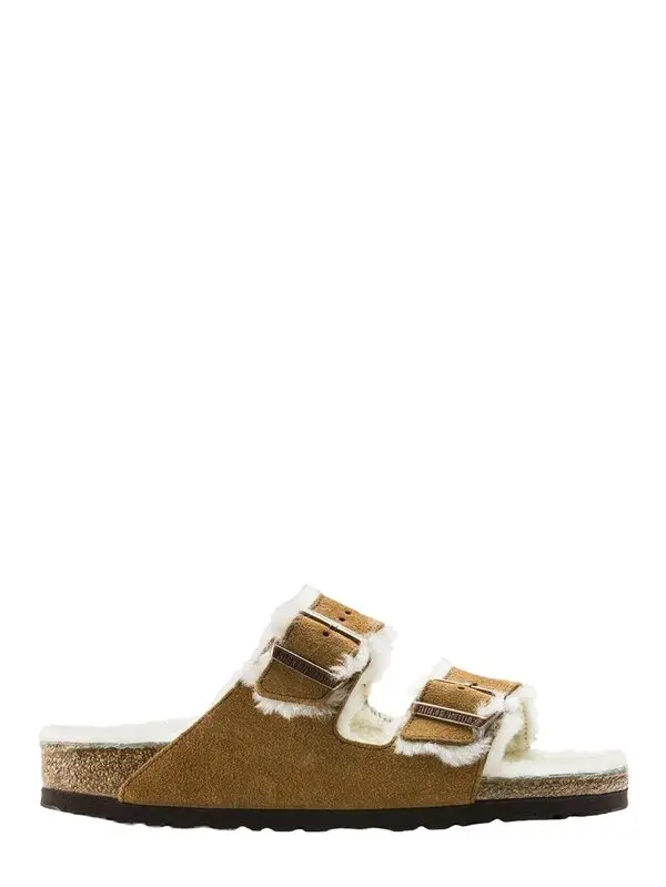 BIRKENSTOCK Arizona Shearling Slides - Tan