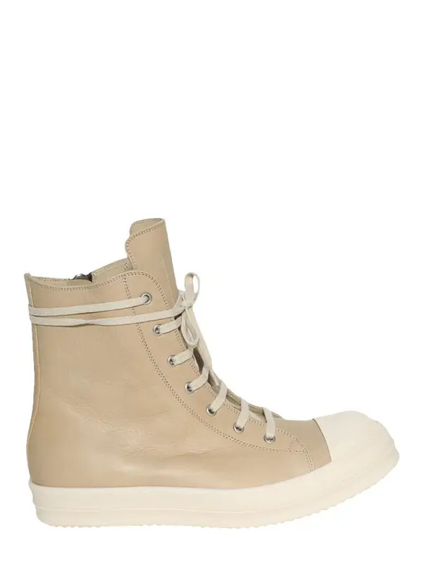 Rick Owens Hollywood Vintage High Top Sneakers - Cream