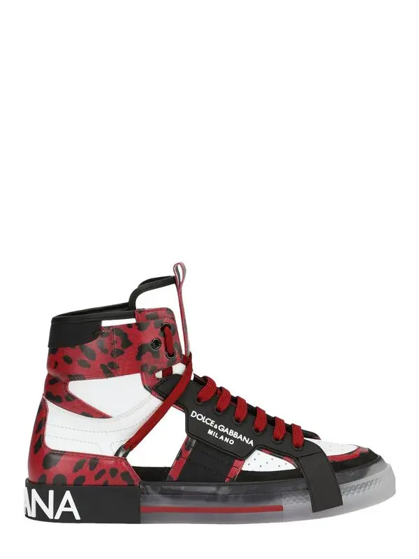 Dolce & Gabbana Custom 2.zero High 'hot Animalier' Sneakers - Black