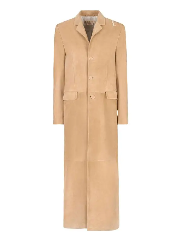 Marni Suede Duster Coat - Pink
