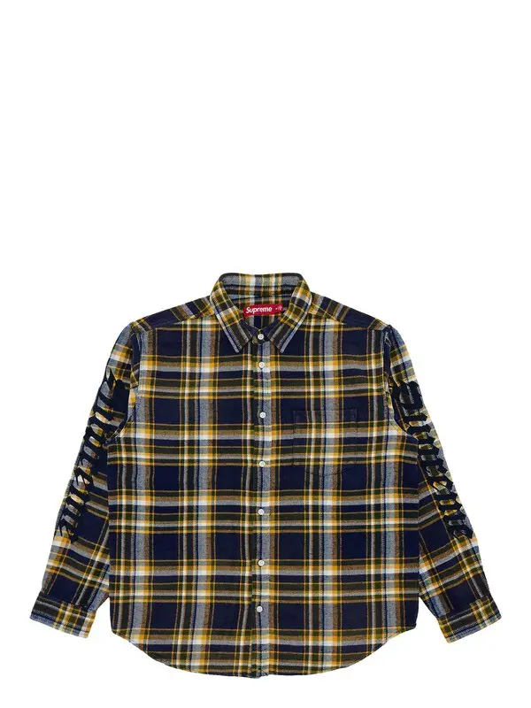Supreme Old English Plaid Flannel Shirt - Blue