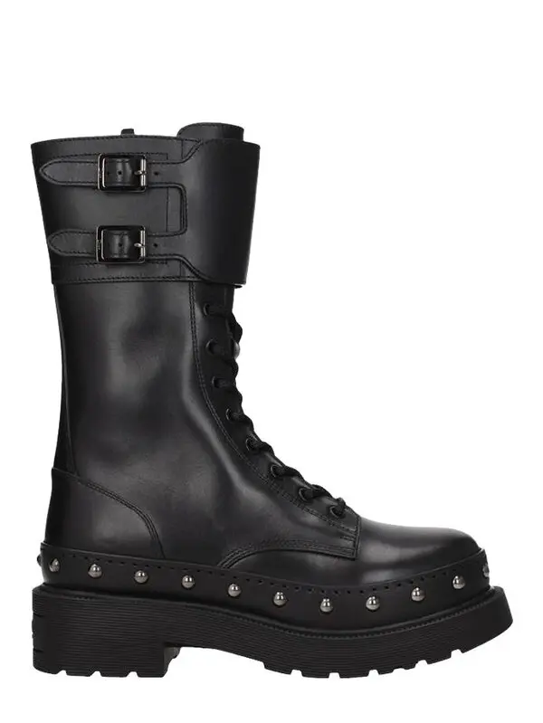 Dior Lace-up Combat Boots - Black