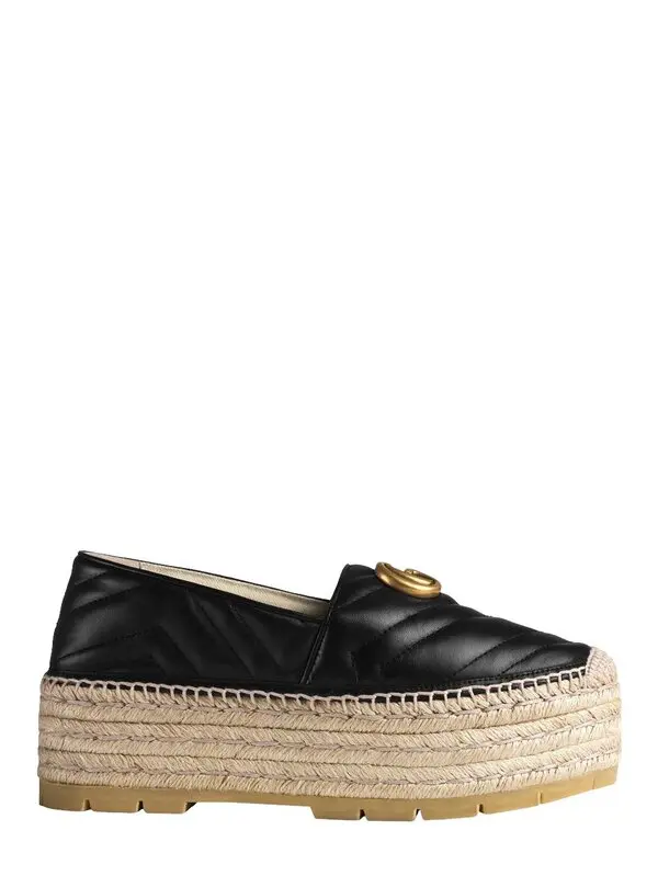Gucci Gg Espadrilles Double Platform - Black