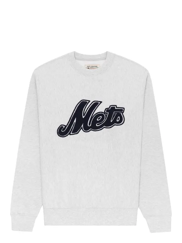 Aimé Leon Dore X New York Mets Chainstitch Crewneck Sweatshirt - Silver