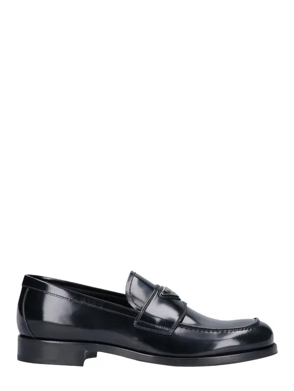 Prada Logo Plaque Penny Loafer - Black