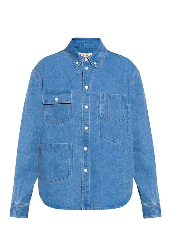 Marni Denim Overshirt With Pockets - Blue