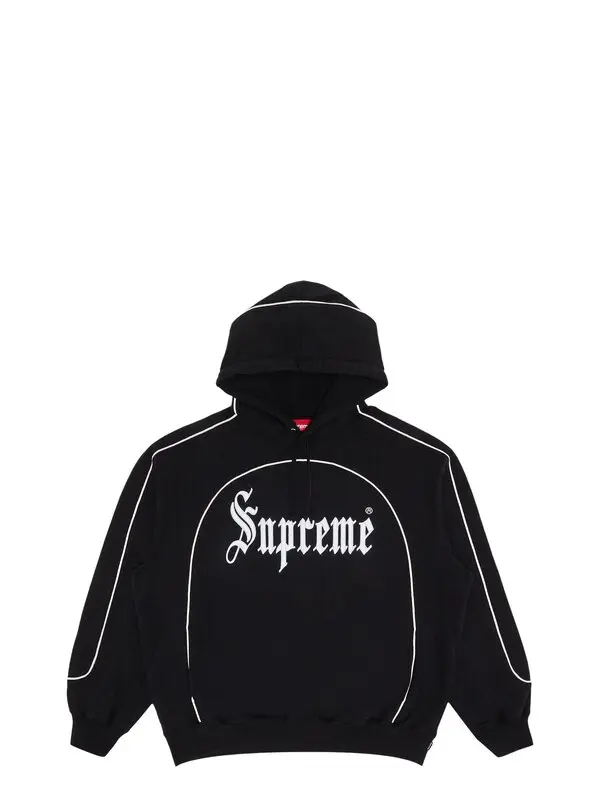 Supreme Curve Piping Hooded Sweatshirt - Black