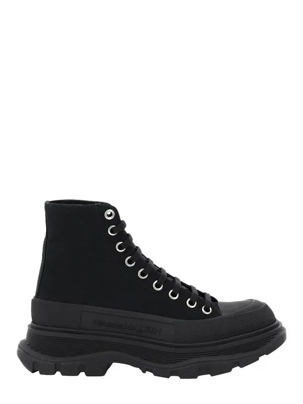 Alexander McQueen Tread Slick Lace Up Boots - Black