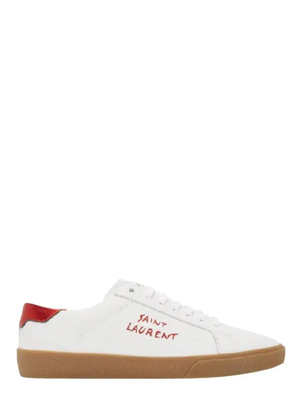 Saint Laurent Sl-06 Court Leather Sneakers - White
