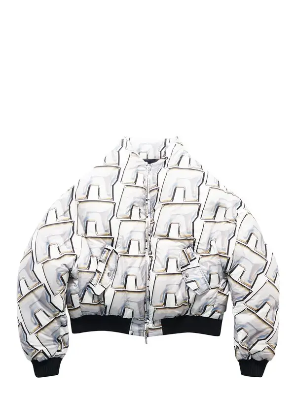 RIVINGTON ROI REBIS Printed Bomber Jacket - White