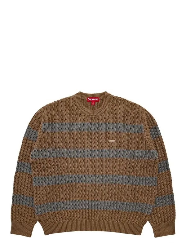 Supreme Loose Gauge Stripe Small Box Sweater - Tan