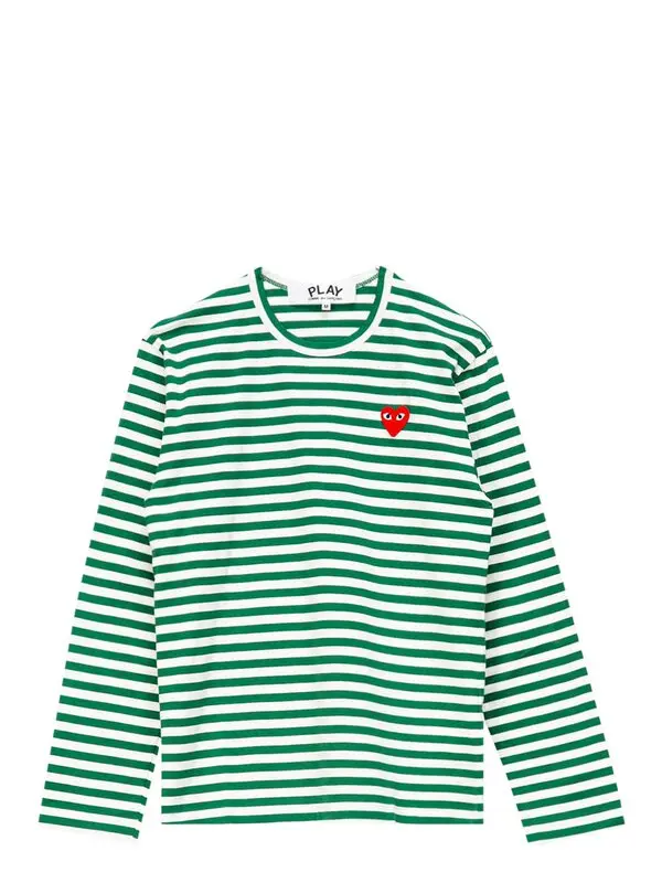 Play Comme Des Garcon Striped T-shirt - Green