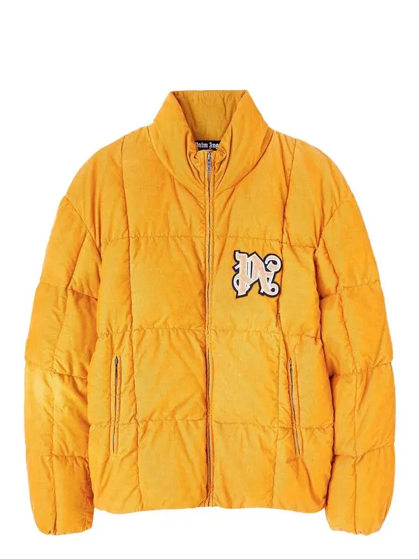 Palm Angels Monogram Corduroy Down Jacket - Orange