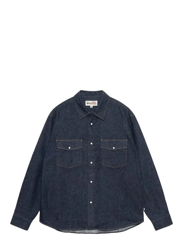 StÜssy Boxy Western Denim Shirt - Blue