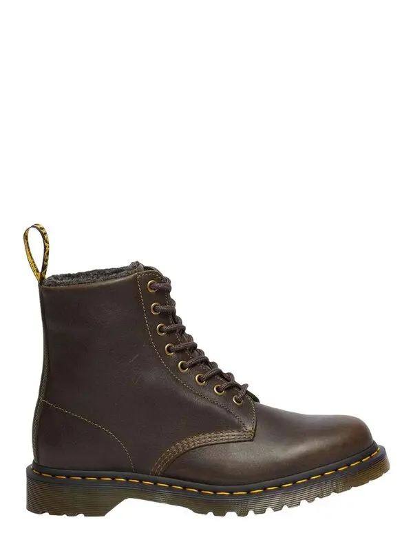 Dr. Martens 1460 Faux Fur Lined Grizzly Leather Lace Up Boot - Green