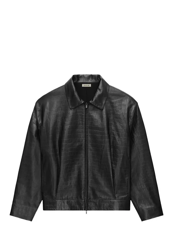 Fear Of God Leather Cropped Jacket - Black