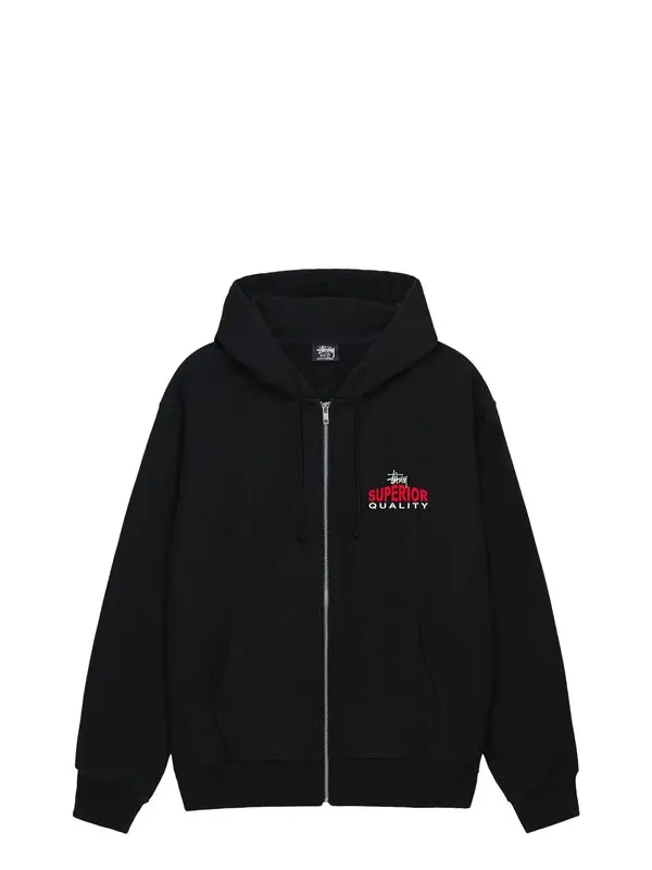 StÜssy Superior Quality Zip Hoodie - Black