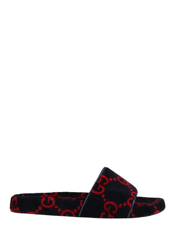 Gucci Gg Terry Cloth Slide - Blue