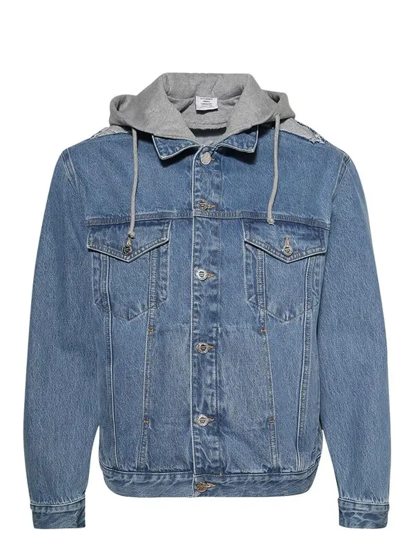 Vetements Deconstructed Hooded Denim Jacket - Blue