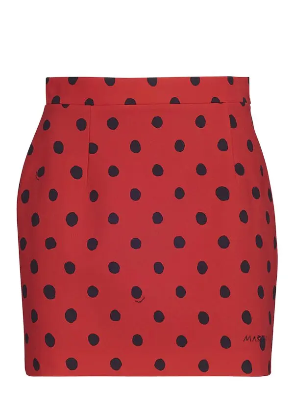 Marni Small Dot Skirt - Red